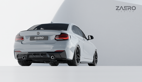 Zaero Design BMW M235i & M240i F22 F23 EVO-1 Gloss Black Rear Diffuser ...