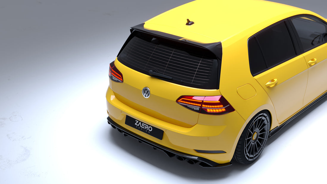 VW Golf, Golf GTI & Golf R Mk7 & Mk7.5 EVO-1 Gloss Black Rear Spoiler ...